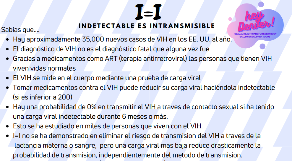 I=I : indetectable es intransmisibles. SIDA STUDI