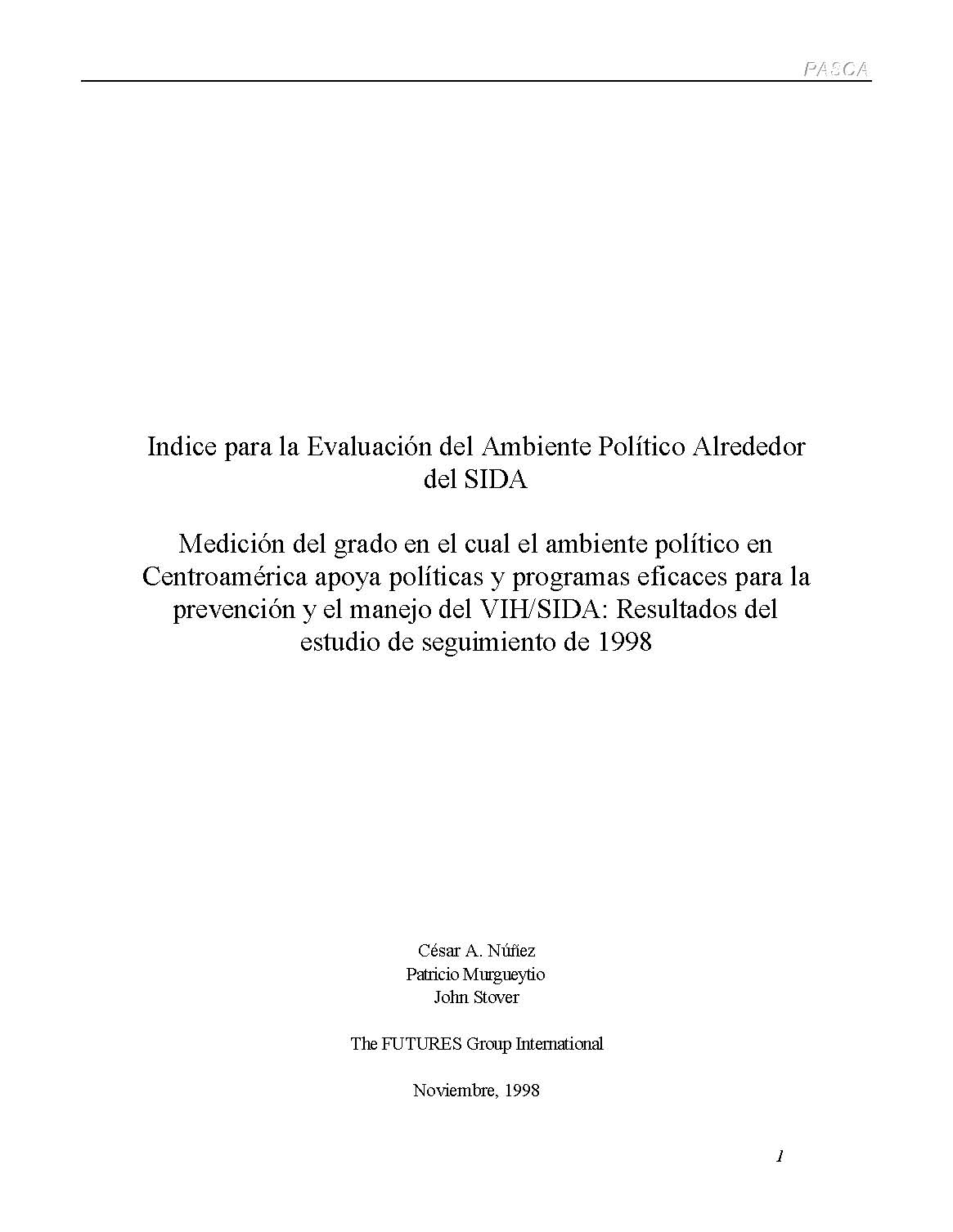 Medición del grado en el cual el ambiente político en Centroamérica ...