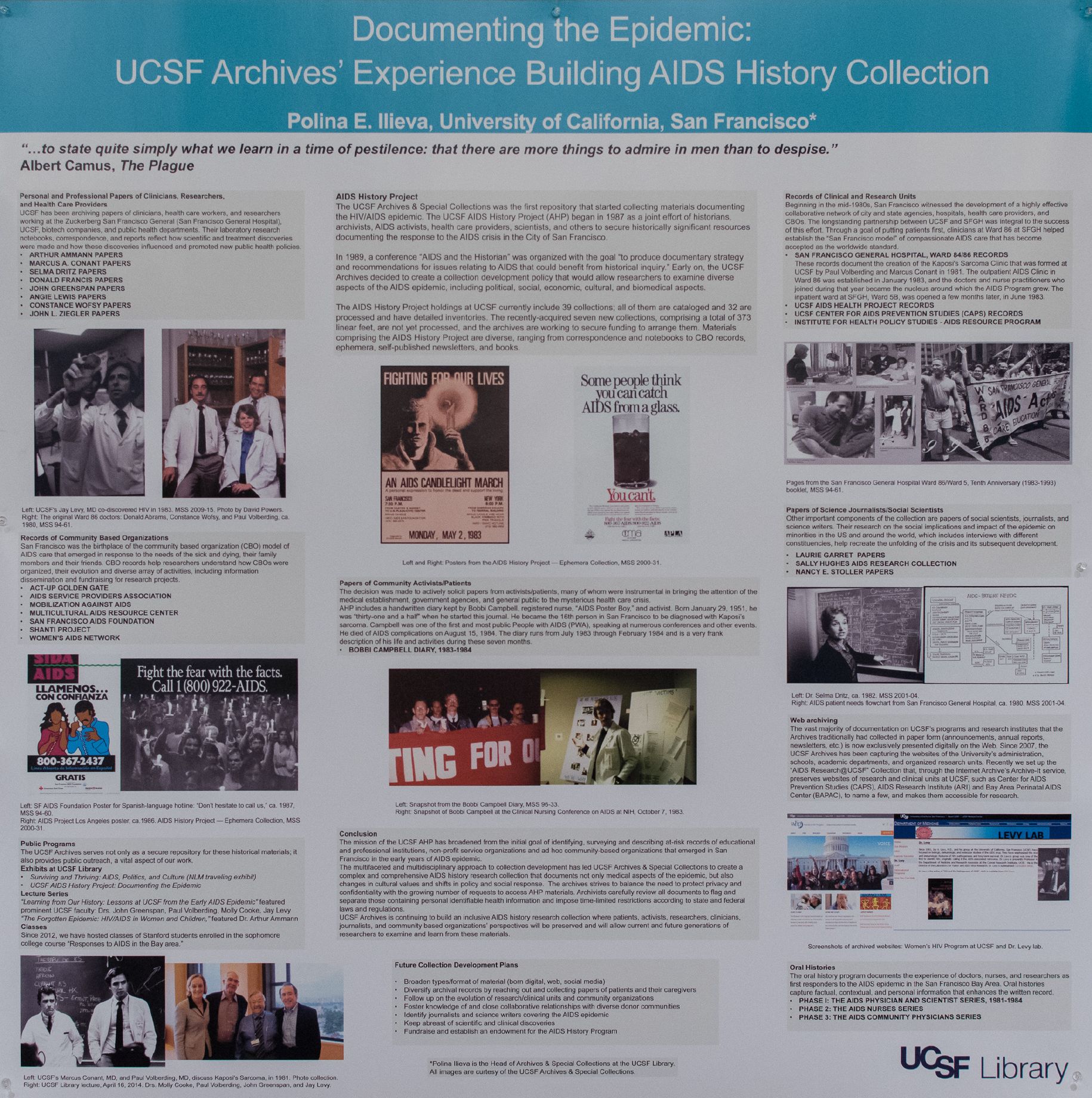 Documenting the epidemic : UCSF archives’ experience building AIDS ...