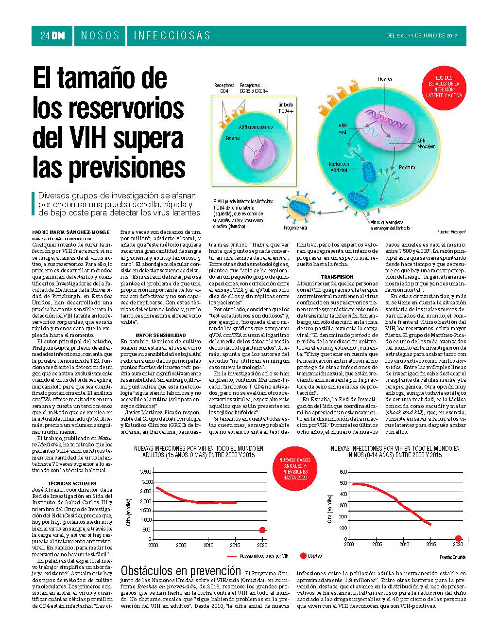 El tamaño de los reservorios del VIH supera las previsiones. SIDA STUDI