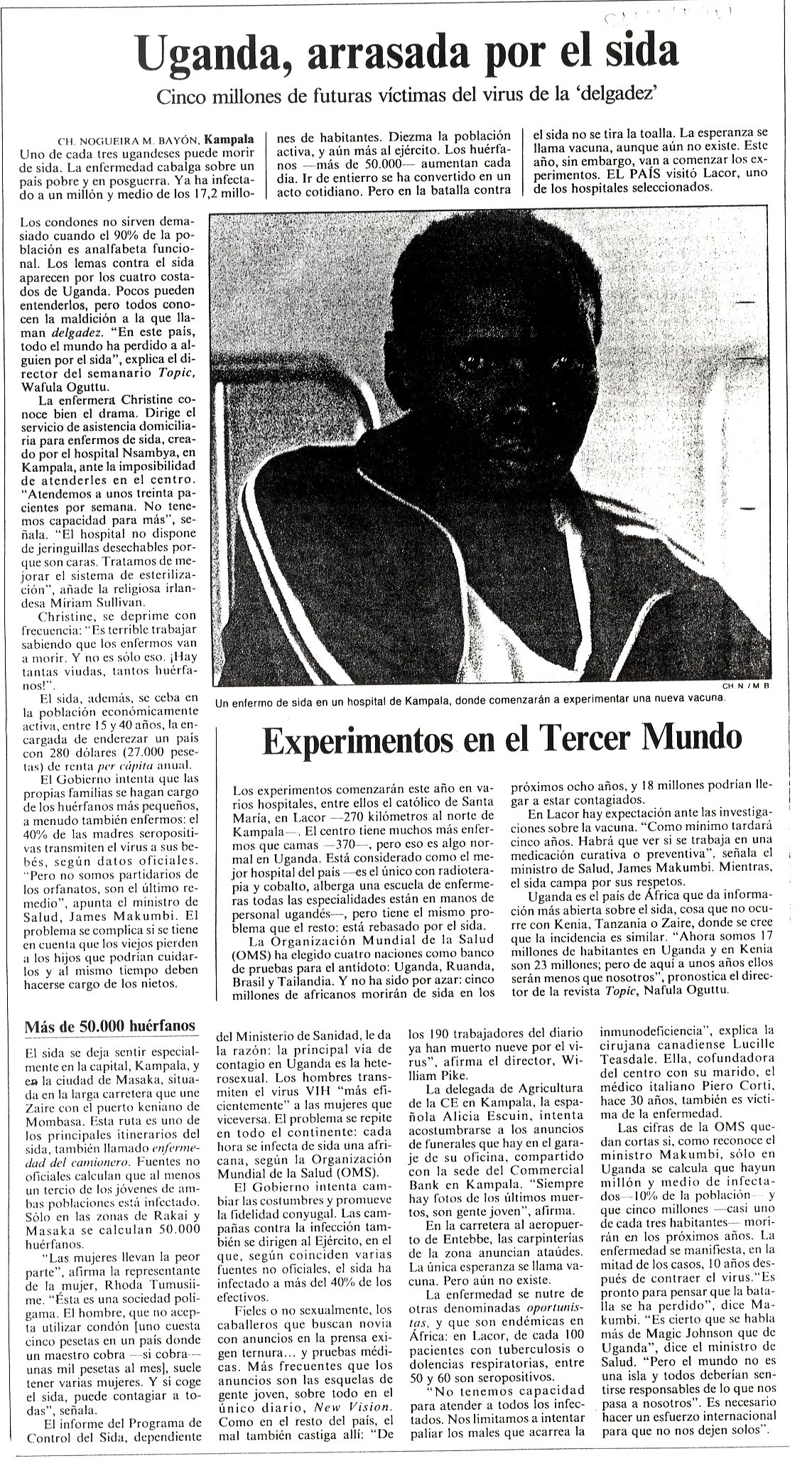 Uganda, arrasada por el sida. SIDA STUDI