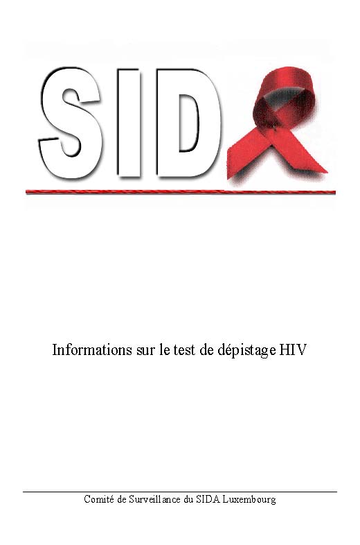 Informations sur le test de dépistage. SIDA STUDI