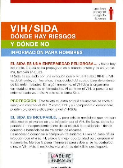VIH/sida : dónde hay riesgos y dónde no : información para hombres ...